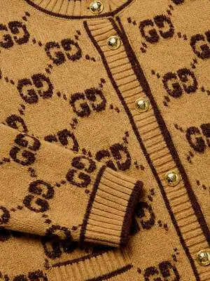 Gucci Wool Gg Inlay Cardigan