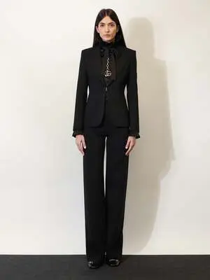 Gucci Technical Stretch Wool Wide Leg Trousers