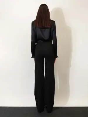 Gucci Technical Stretch Wool Wide Leg Trousers