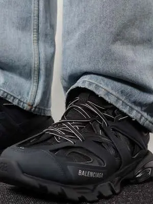 Balenciaga Track Nylon And Mesh Sneakers - Black