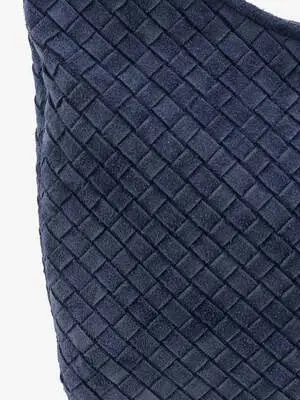 Bottega Veneta Suede Intrecciato Shoulder Bag - Blue
