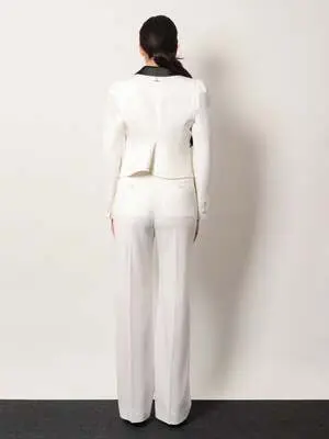 Alexander McQueen Wool Blazer With Satin Lapel - White