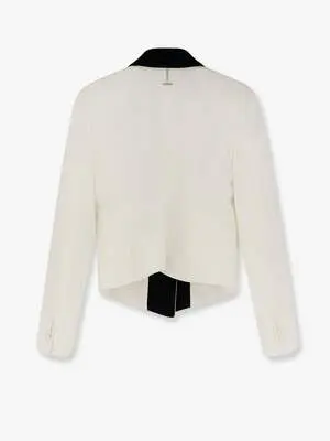 Alexander McQueen Wool Blazer With Satin Lapel - White