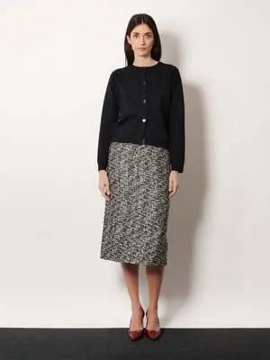 Gucci Midi Skirt In Laminated Boucl - Black