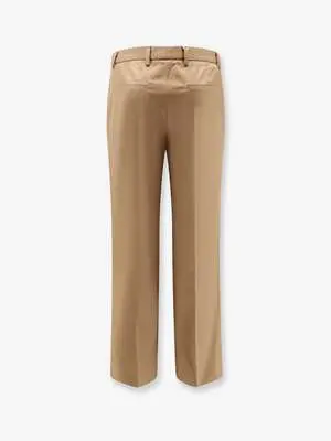 Gucci Cotton Trousers With Web Detail - Beige