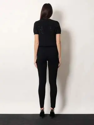 Gucci Short Wool Dress With Gg Crystals