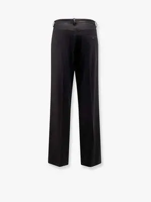 Balenciaga Straight Fit Cotton Trousers - Black