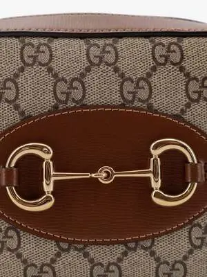 Gucci 1955 Horsebit Gg Supreme Fabric And Leather Shoulder Bag