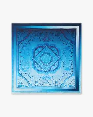 Casablanca Blue Gradient Egyptian Rug Medium Silk Scarf By - Multicolor