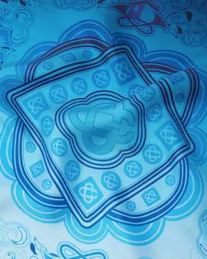 Casablanca Blue Gradient Egyptian Rug Medium Silk Scarf By