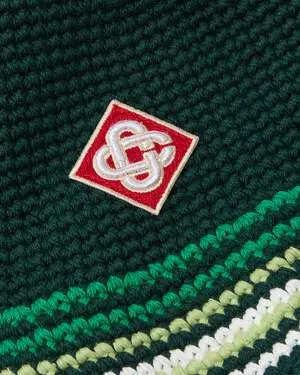 Casablanca Green Striped Crochet Bucket Hat