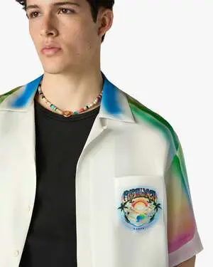 Casablanca Multicolour Airspray Short Sleeve Silk Shirt