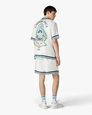 Casablanca Hotel Emblem Silk Shorts