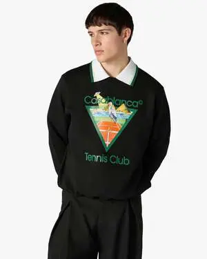 Casablanca Tennis Club Icon Pyramid Abduction Sweatshirt - Black