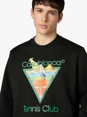 Casablanca Tennis Club Icon Pyramid Abduction Sweatshirt - Black