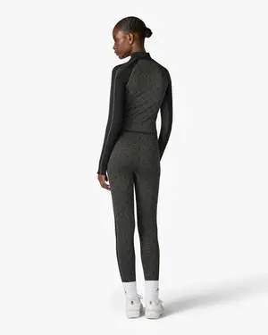 Casablanca Grey Seamless Monogram Half Zip Long Sleeve Top - Multicolor