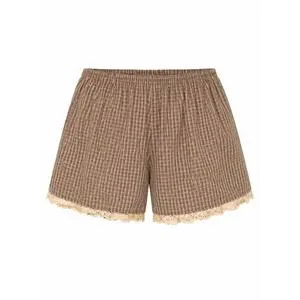 Carmen Says Plaid Balloon Shorts With Lace Trim