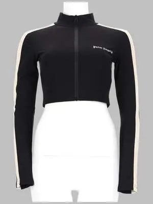 Palm Angels Cropped Training Jacket With Logo - Black