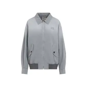 Miu Miu Cotton Gabardine Blouson Jacket - Silver