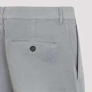 Miu Miu Cotton Trousers - Silver