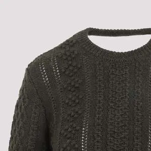 JIL SANDER Cable-knit Cropped Wool Sweater