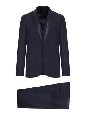Tagliatore Tailored Wool Tuxedo - Blue