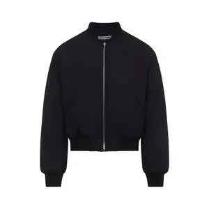 JIL SANDER Cropped Bomber Jacket - Black