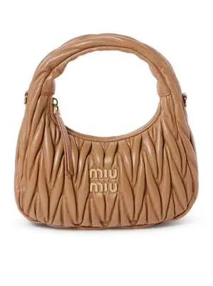Miu Miu Wander Hobo Bag In Matelassé Nappa Leather - Multicolor