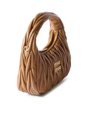 Miu Miu Wander Hobo Bag In Matelassé Nappa Leather - Multicolor
