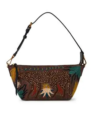 Etro X Tabby Booth Embroidered Shoulder Bag - Brown