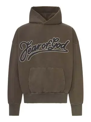 Fear Of God Classic Cotton Hoodie With Hand-printed Graphics - Brown