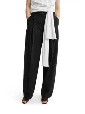 TOTEME Single-pleated Cotton Trousers - Black