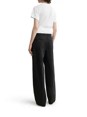 TOTEME Single-pleated Cotton Trousers - Black