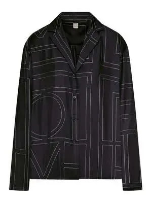 TOTÊME TOTEME Silk Shirt With Monogram Embroidery