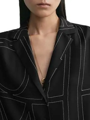 TOTEME Silk Shirt With Monogram Embroidery