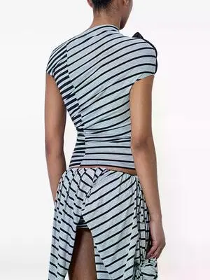 Vaquera Off-shoulder Floral Appliqué Top