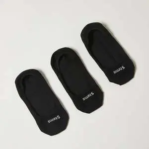 STEMS 3-pack Invisible Socks - Black