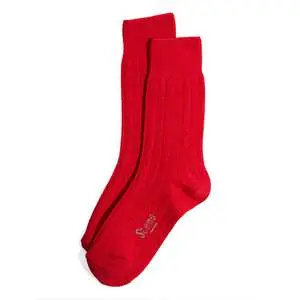 STEMS Lux Merino Cashmere Crew Socks - Red