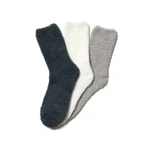 STEMS 3 Pack Plush Cozy Socks - Grey