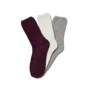 STEMS Stems 3 Pack Plush Cozy Socks Plum