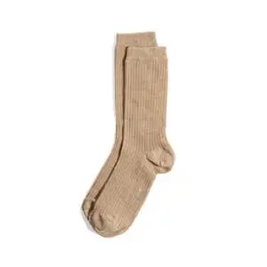 STEMS Stems Cotton Cashmere Ribbed Socks Beige