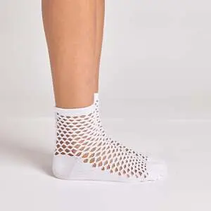 STEMS Netted Crew Socks - White