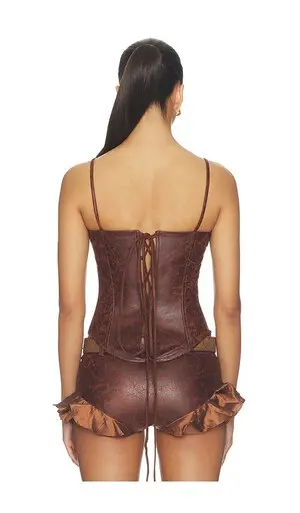 KIM SHUI Lace-up Corset Top