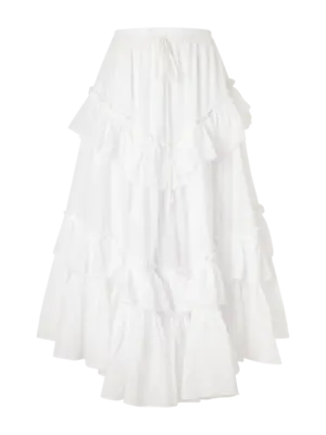 Chloé Tiered Ruffled Cotton-voile Midi Skirt - White