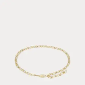 Ralph Lauren Brass-plated Logo Chain Belt - Polished Brass