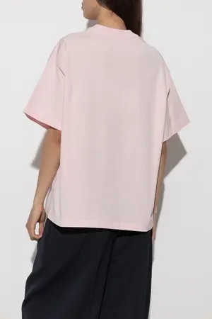 JIL SANDER Cotton T-shirt With Printed Logo - Pink