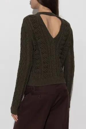 JIL SANDER Wool Sweater With Decorative Knit