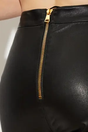 Balmain High-waisted Leather Trousers