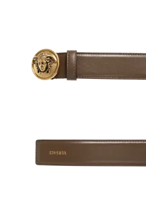 Versace Leather Belt With Medusa Buckle