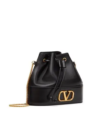Valentino Garavani Vlogo Signature Mini Bucket Bag - Black